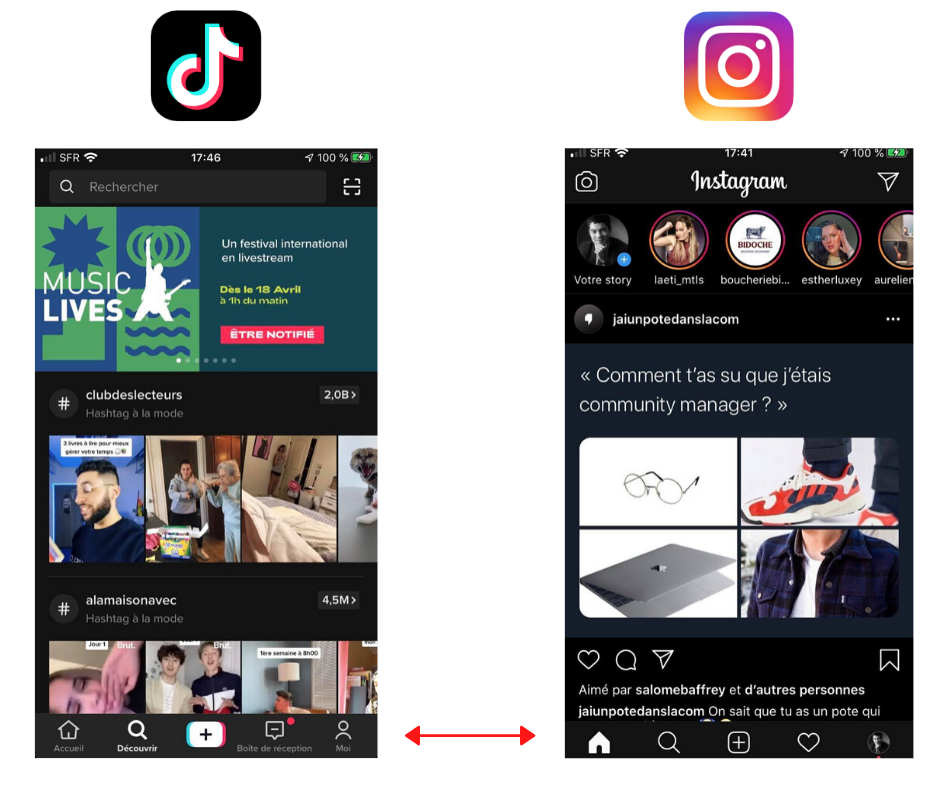 Instagram_TikTok_Comparaison_Interface - Philippe Isola
